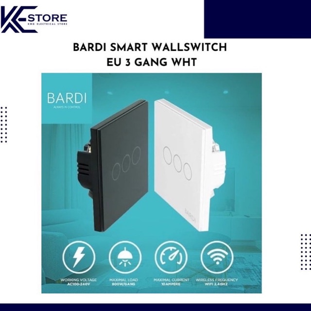 Jual BARDI SMART WALL SWITCH 3 GANG WHT | Shopee Indonesia