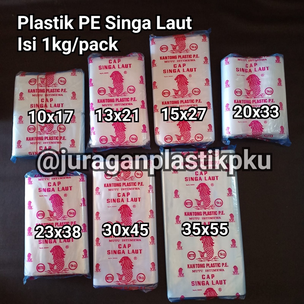 Jual ( Kiloan ) Plastik PE Bening Cap Singa Laut | Plastik Es Batu ...