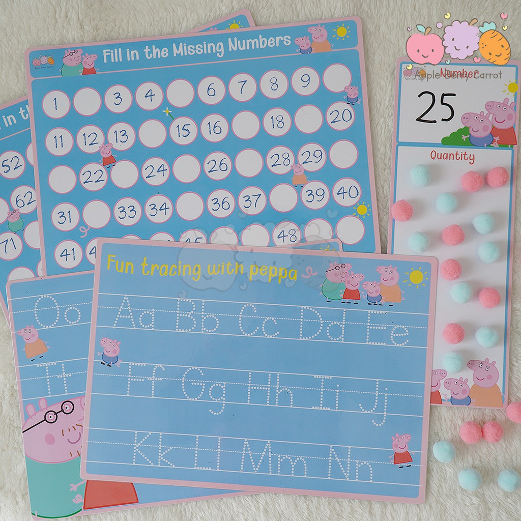 Jual PEPPA PIG / DINOSAURS / DOC MCSTUFFINS - TRACING LETTERS, NUMBERS ...