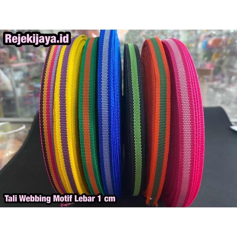 Jual TALI WEBBING MOTIF GARIS LEBAR 1 CM PER METER / WEBBING MOTIF ...