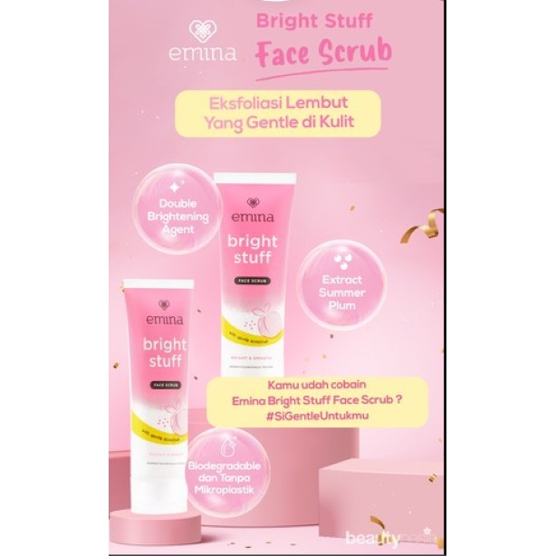 Jual Emina Bright Stuff Face Scrub Emina Pembersih wajahpembersih wajah ...