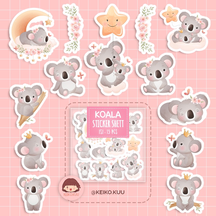 Jual STICKER KOALA LUCU MURAH WATERPROOF COCOK UNTUK DITEMPEL PADA CASE ...
