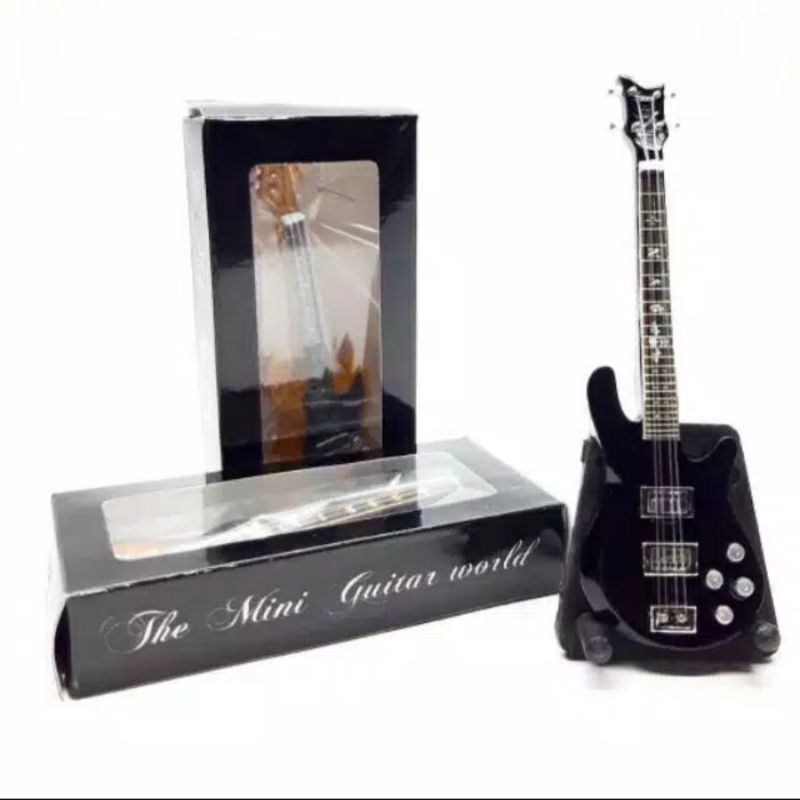 Jual miniatur gitar bass A7x hitam ukuran 10 cm skala 1 : 12 aksesoris ...