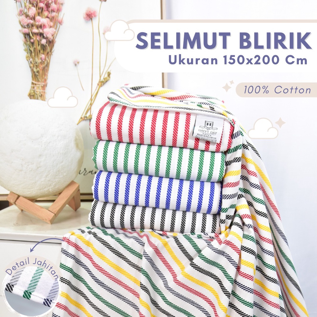Jual SELIMUT LOREK 150X200 KATUN HALUS TEBAL BESAR LURIK BLIRIK GARIS ...