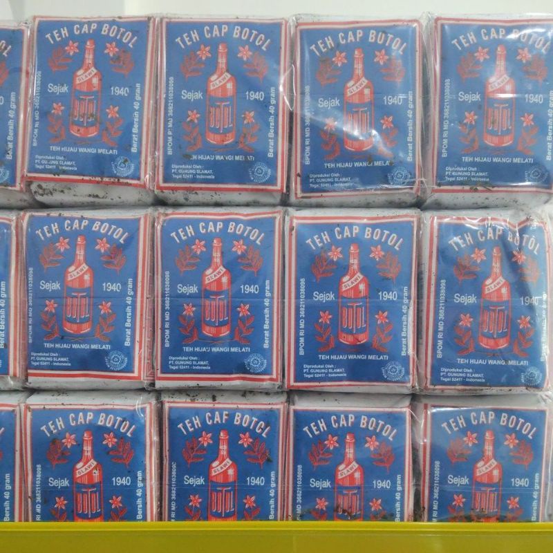 Jual teh cap botol biru 1pak isi 10pcs 40gr | Shopee Indonesia