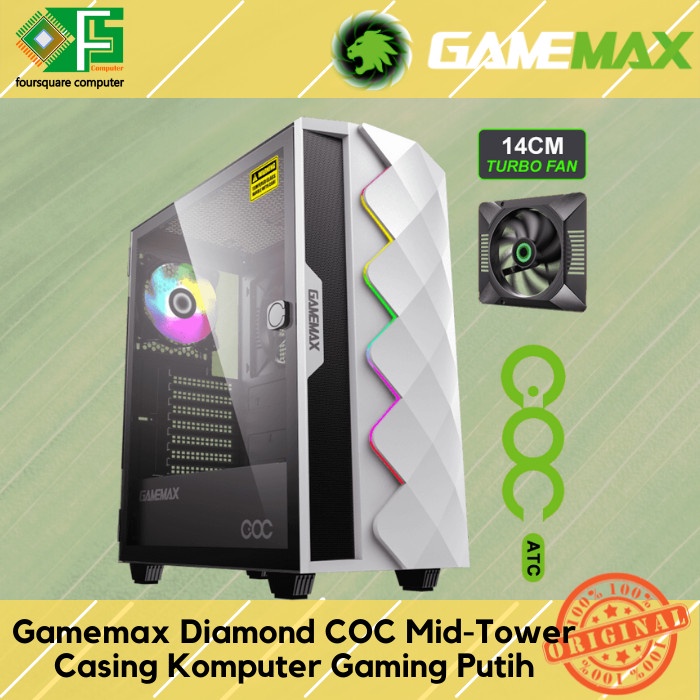 Jual PC Casing Gaming Gamemax Diamond COC White | Case CPU ATX Mid ...