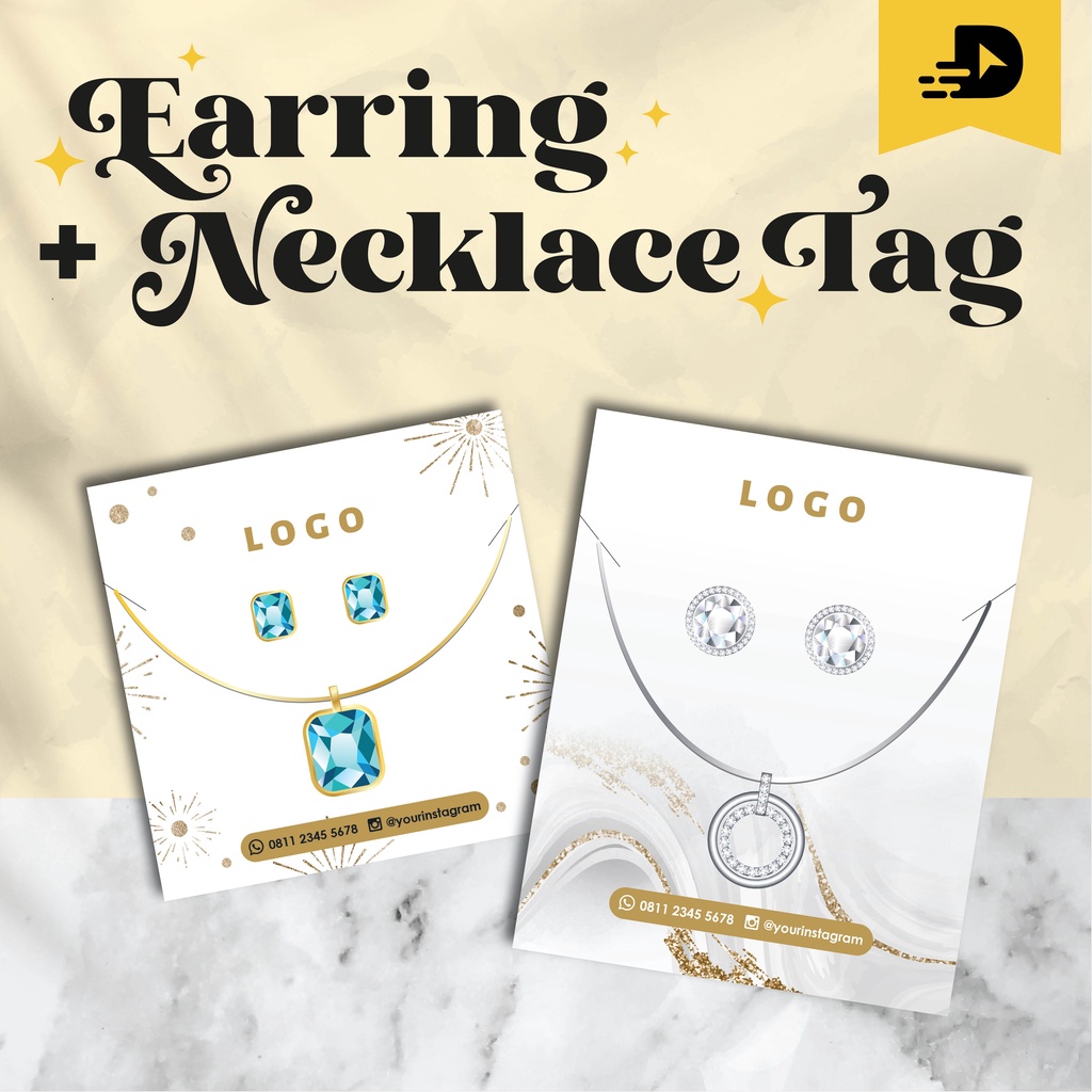 Jual [MINIM 30 PCS] Kertas Display Kalung Dan Anting Custom | Shopee ...