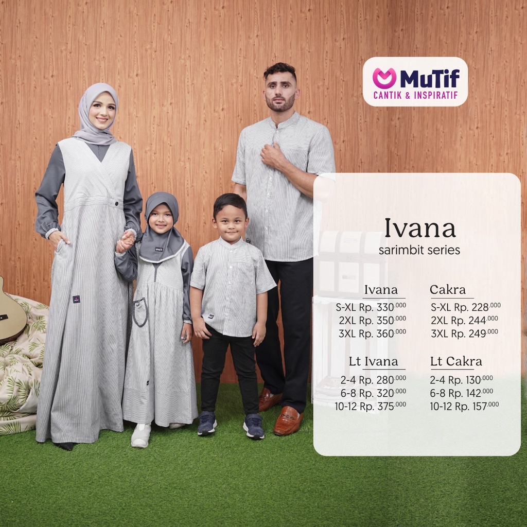 Jual Sarimbit MUTIF IVANA & CAKRA Raven - Ash Grey | Sarimbit Keluarga ...