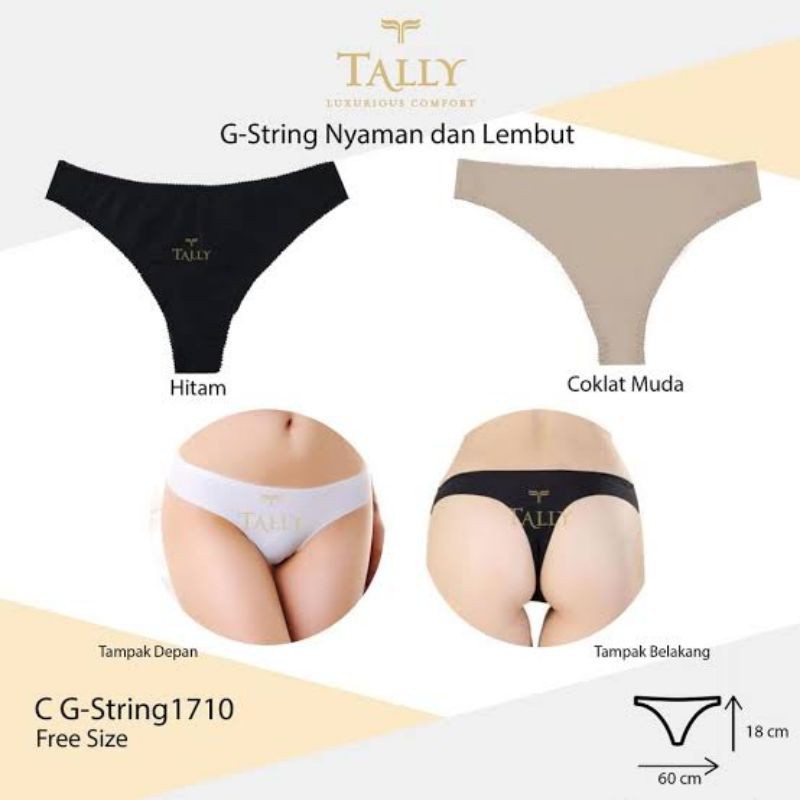 Jual TALLY CD CELANA DALAM G-STRING / GSTRING SEAMLESS 1710 I FREE SIZE | FIT L | Shopee Indonesia