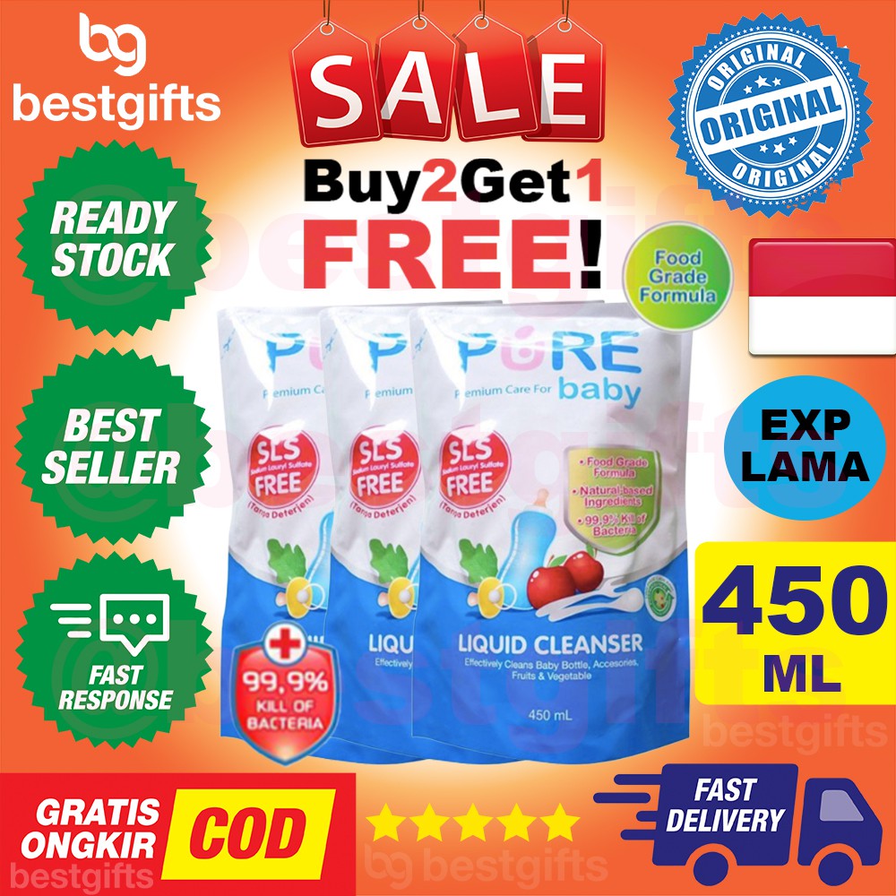 Jual PURE BABY KIDS PUREBABY PUREKIDS LIQUID CLEANSER 450 ML ...