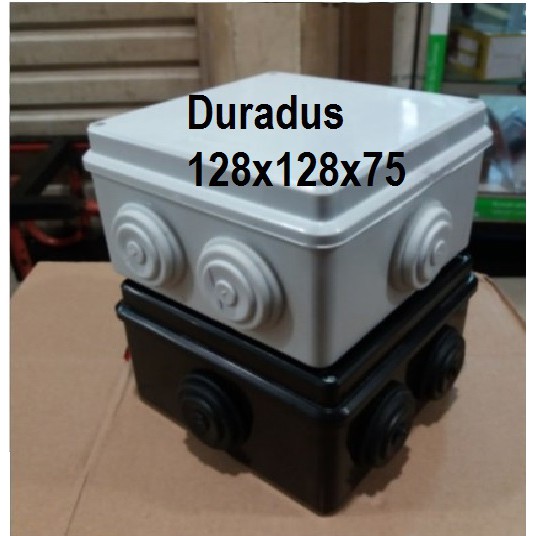 Jual DURADUS JUNCTION BOX TERMINAL KABEL 128x128x75 HITAM DAN PUTIH ...