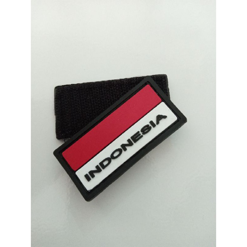 Jual PATCH RUBBER KECIL BENDERA MERAH PUTIH.tempelan karet emblem ...
