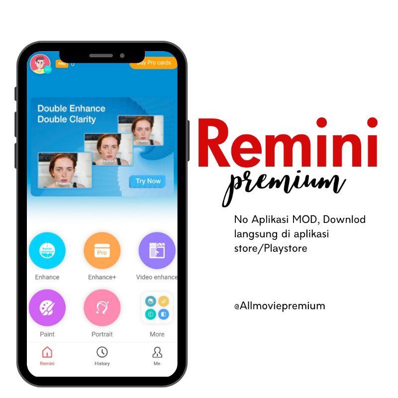 Jual REMINI PREMIUM 1 BULAN SHARING BERGARANSI EDISI IRIT | Shopee Indonesia