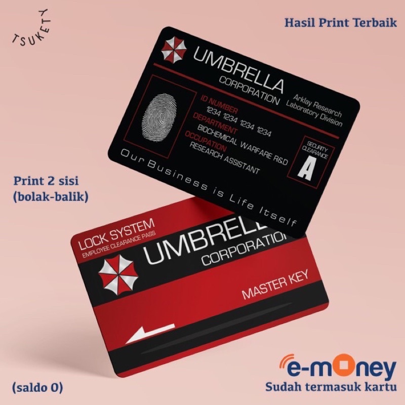 Jual Kartu Emoney Flazz Umbrella Corporation Id Card Resident Evil ...