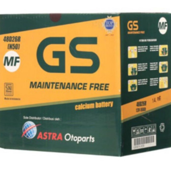 Jual Aki GS MF N50/ Aki Mobil/ Serena/ Kijang/ Colt Diesel | Shopee Indonesia