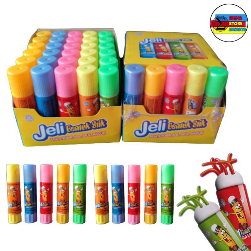 Jual Permen Jeli / Jelly Jadul Bentuk Stik Aneka Rasa Buah Isi 30 Pcs ...