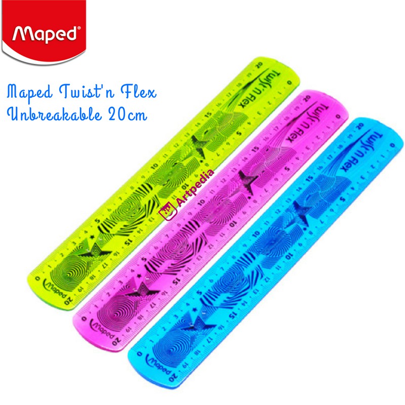 Jual Maped Twist n Flex Unbreakable Ruler 20cm / Penggaris Fleksible ...