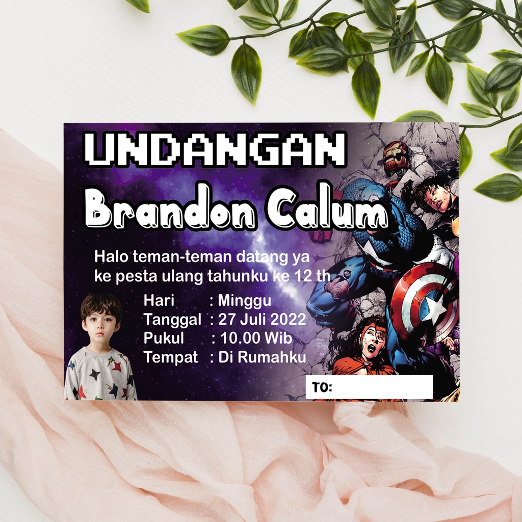 Jual Undangan Ulang Tahun Ultah Anak Cowok Laki Laki Karakter Super ...
