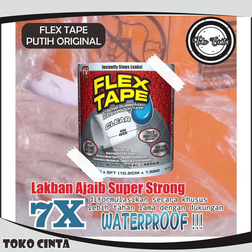 Jual WHITE FLEX TAPE ORIGINAL 4 INCH ISOLASI LAKBAN WATERPROOF SEAL TAPE AJAIB PUTIH | Shopee ...