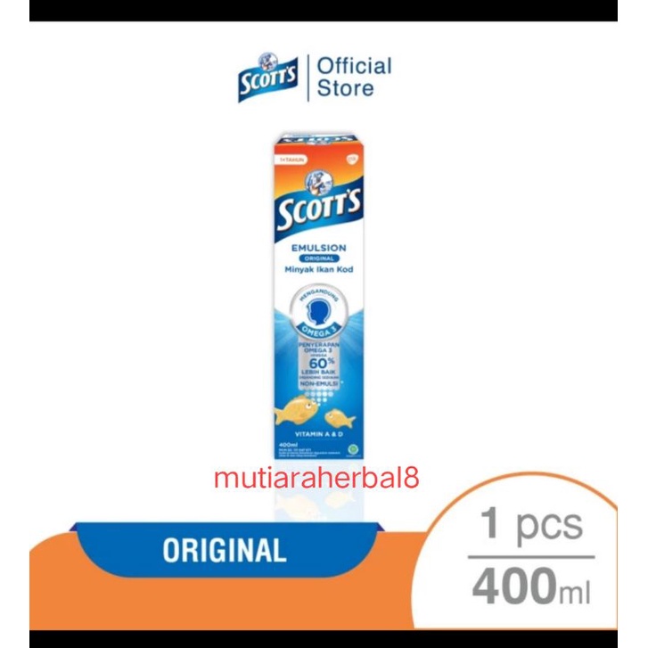 Jual Scotts Emulsion Original Dengan Omega 3 , Vitamin A dan D 400ml ...