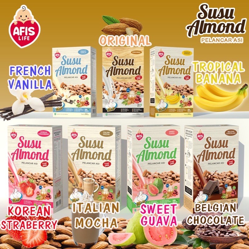 Jual AFIS SUSU ALMOND PELANCAR ASI 200GR | Shopee Indonesia