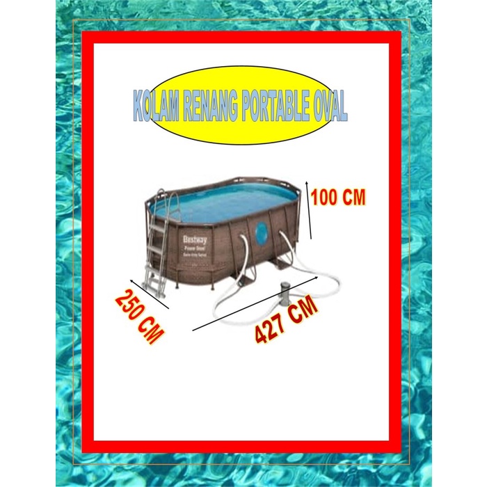 Jual KOLAM RENANG PORTABLE OVAL SWIMMING POOL OUTDOOR BESAR JUMBO ...