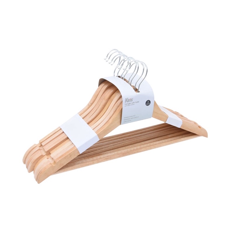 Jual Hanger Kayu Kris ace hardware 8 pcs - gantungan baju natural ...