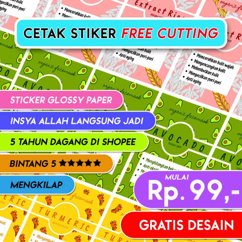 Jual Cetak Print Stiker Sticker Glossy Cutting Label Nama Toko Olshop ...