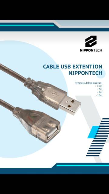 Jual Kabel USB extension 5m / kabel usb perpanjangan / kabel usb male ...