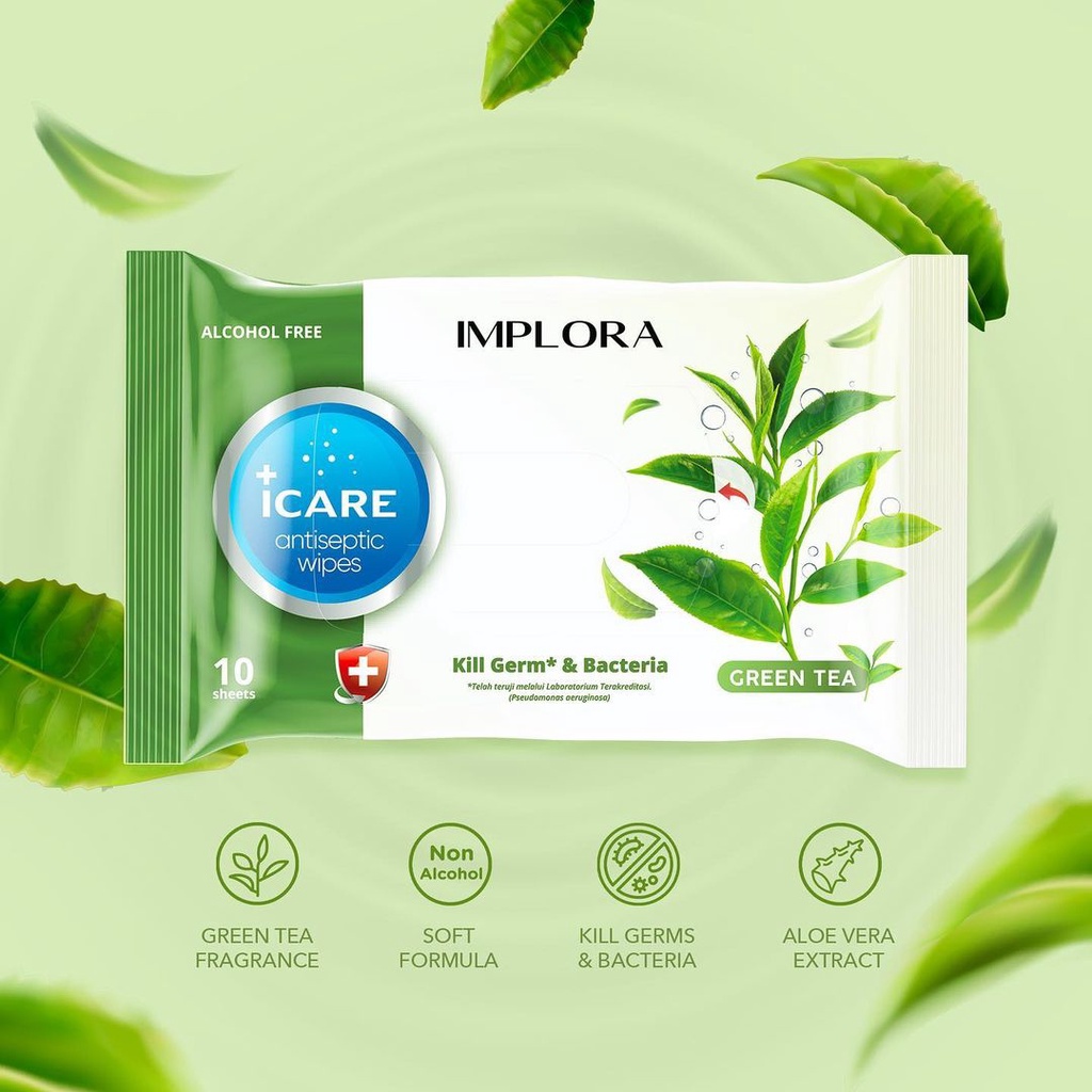 Jual IMPLORA ICare Antiseptic Wipes biru | Shopee Indonesia