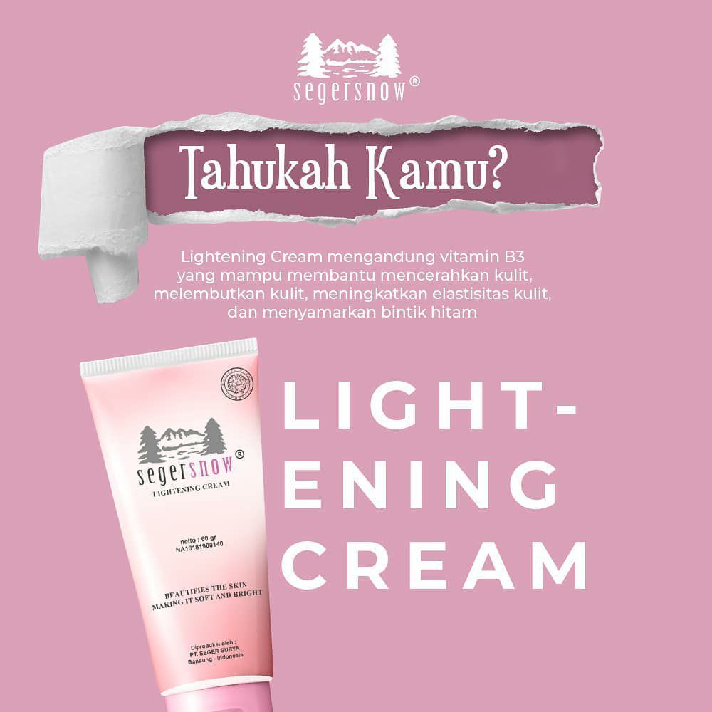 Jual Seger Snow Lightening Cream Tube Kemasan 60gr | Shopee Indonesia