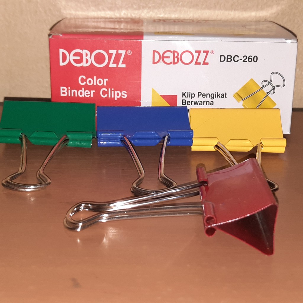 Jual Binder Clip Kertas Debozz DB-260-51 mm Warna-warni (1 Dus = 12 Pcs ...
