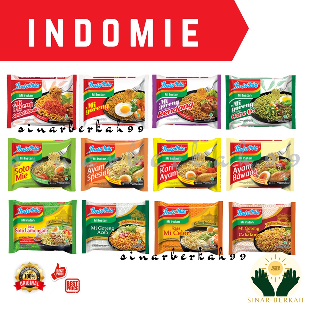 Jual Indomie Mie Instant Satuan All Varian Goreng dan Kuah | Shopee ...