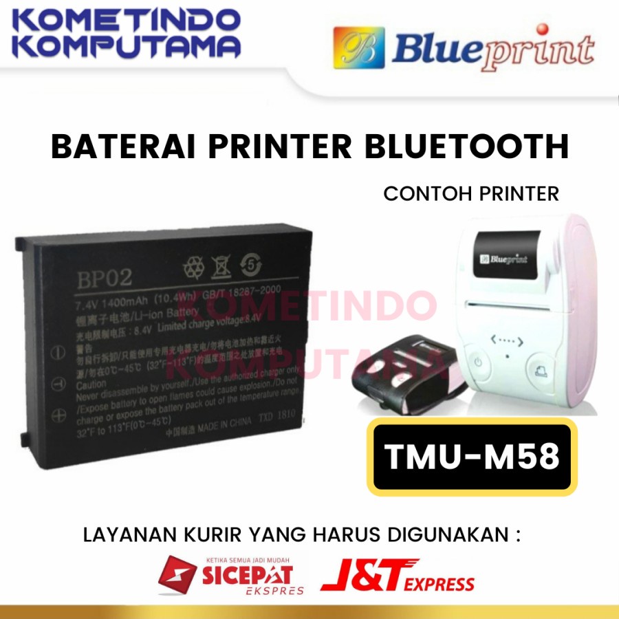 Jual BP02 M58 BATERAI / BATTERY / BATRE ORIGINAL THERMAL PRINTER ...