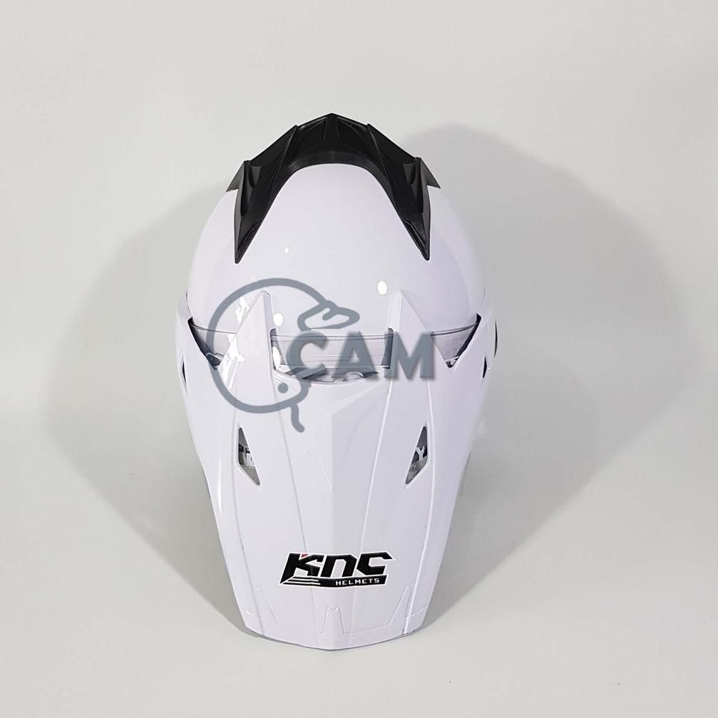 Jual Helm Motor Sni 2 Kaca Knc Trail Cross White Polos Bukan Jpx Gm Nhk