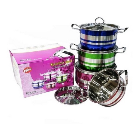 Jual Panci set Cookware JE- 4057 - Set stainless steel 8 pcs Warna ...