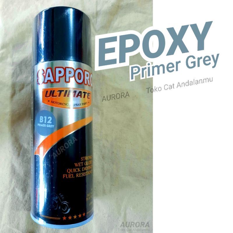 Jual Cat Pilok Sapporo B12 Epoxy Primer Grey 400ml Epoksi Abu-Abu Poksi ...