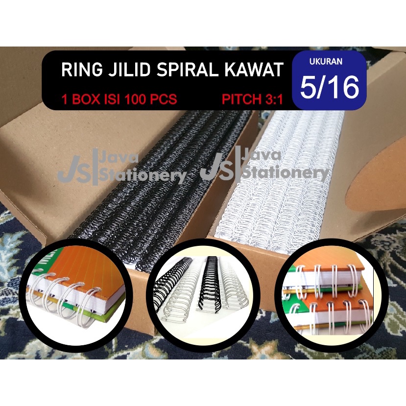 Jual Ring Kawat Spiral Jilid 5/16 F4 atau A4 Spiral Wire 3:1 38 atau 35 ...
