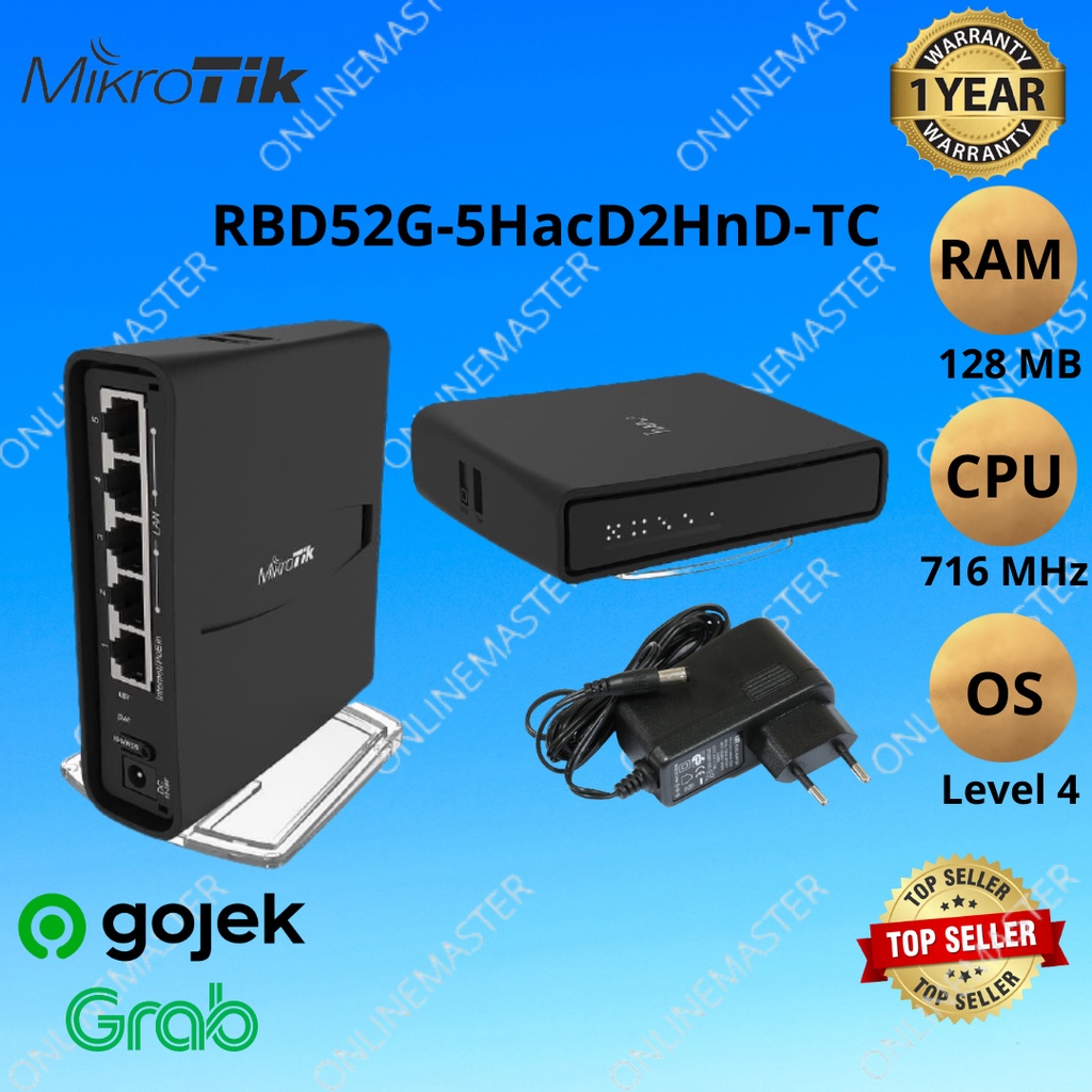 Jual Mikrotik Router Wireless RBD52G-5HacD2HnD-TC (hAP-AC2) | Shopee ...