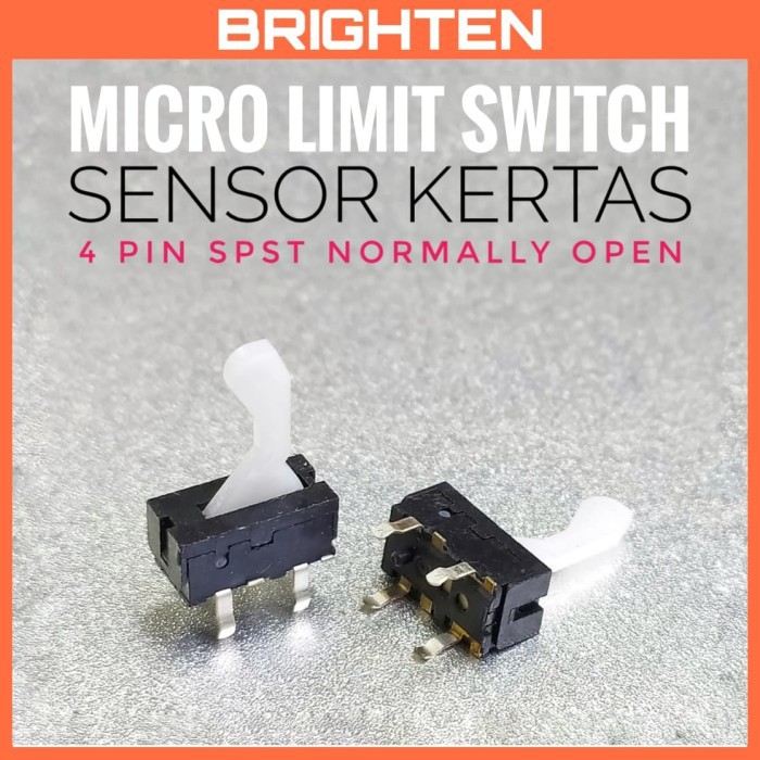 Jual Micro Limit Switch Sensor Kertas 4 Pin SPST Normally Open | Shopee ...