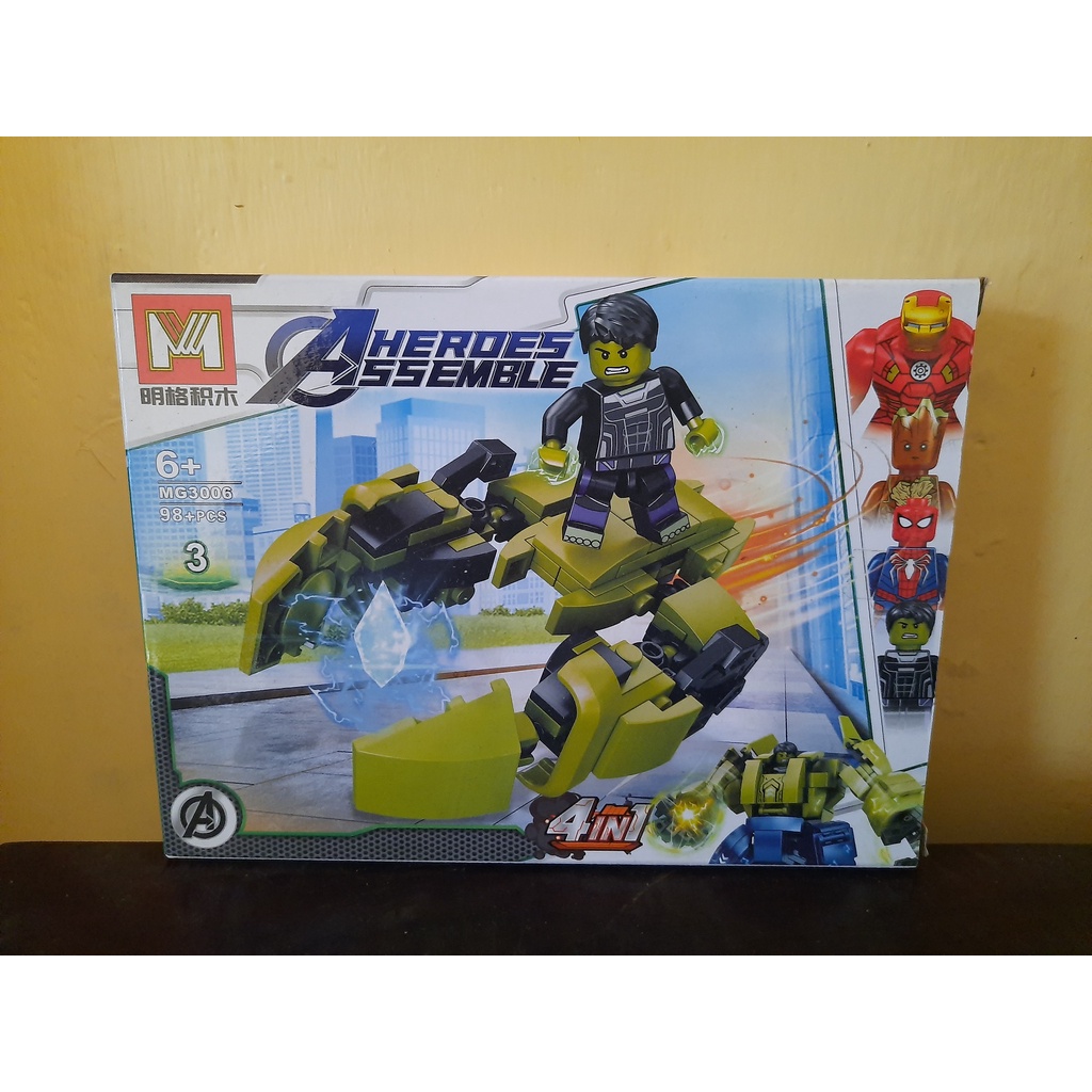 Jual Brick Heroes Assemble 4in1 MG 3006-3 Hulk Super Hero | Shopee ...
