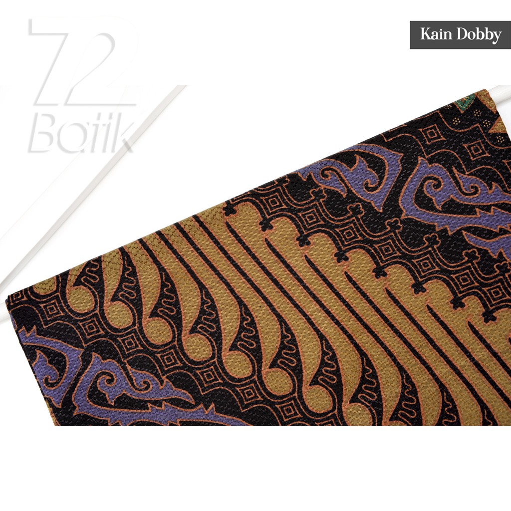 Jual KAIN BATIK PREMIUM Dobby Motif Kawung Warna Hitam Cream Violet ...
