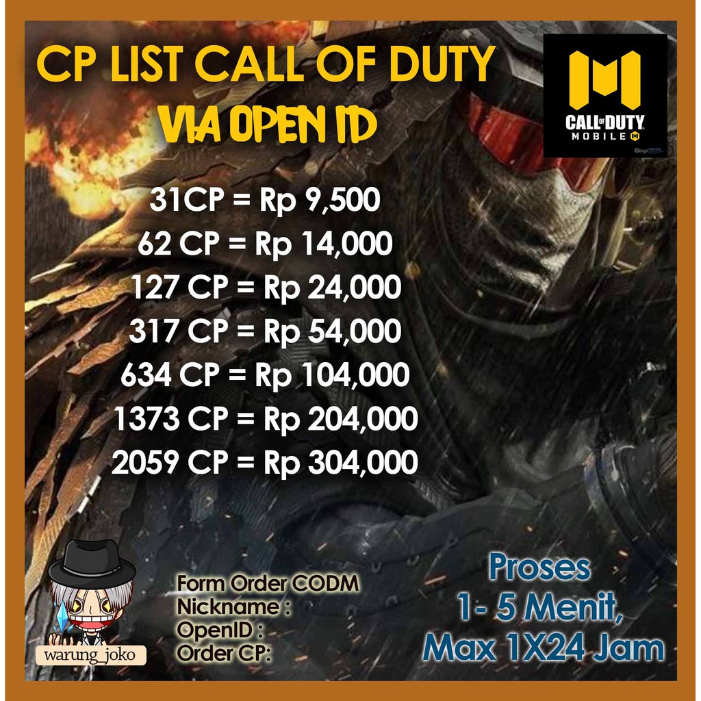 Jual CP CODM VIA OPENID VARIAN MURAH | Shopee Indonesia