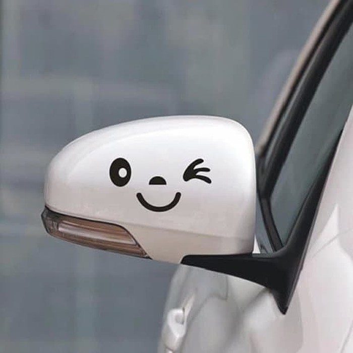 Jual Stiker Lucu Spion Mobil Cutting Sticker Smiley Wink | Shopee Indonesia