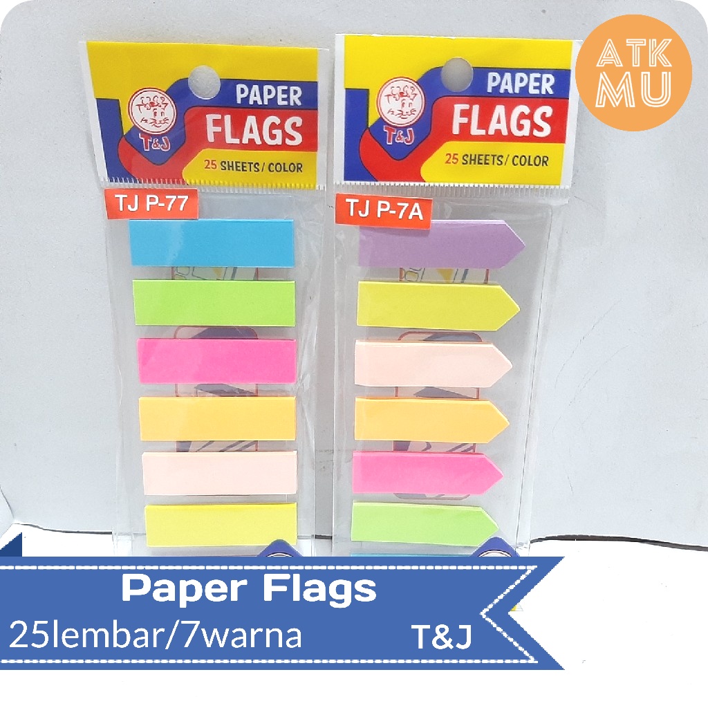 Jual Paper Flags Sticky Notes 7 Warna T&J | Shopee Indonesia
