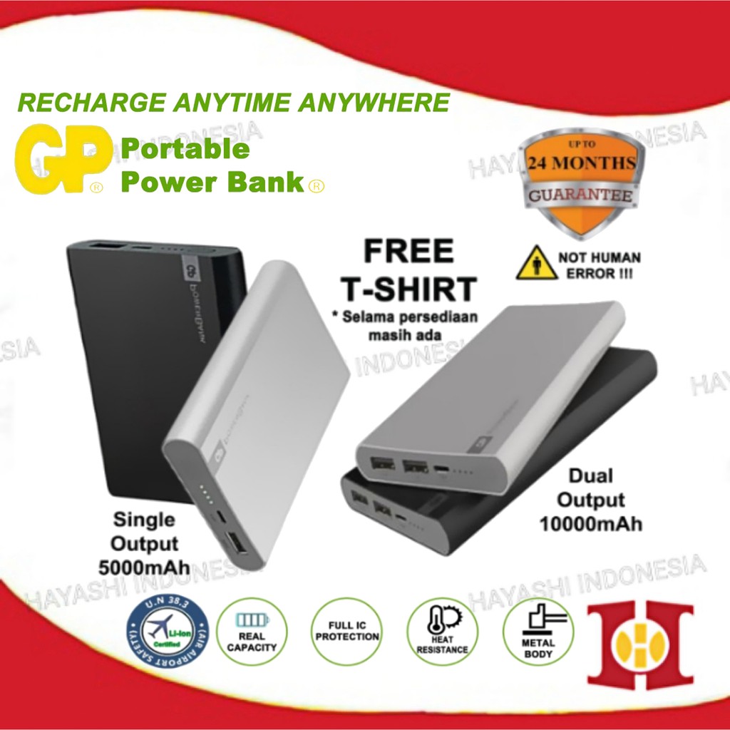 Jual GP Powerbank 5000 10000 mAh Fast Charging Power Bank HP Tablet ...