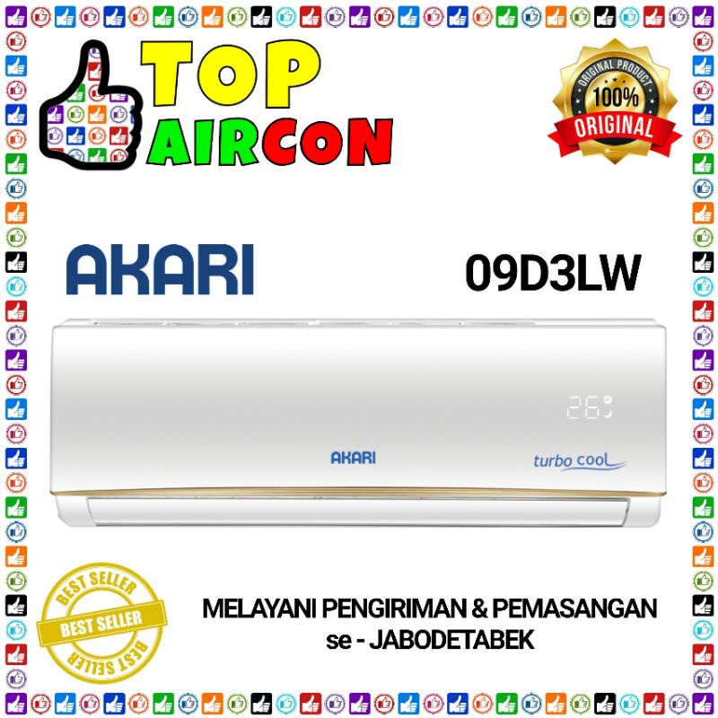 Jual AC AKARI 1 PK A - 09D3LW AC AKARI 1 PK + PASANG INSTALASI | Shopee ...