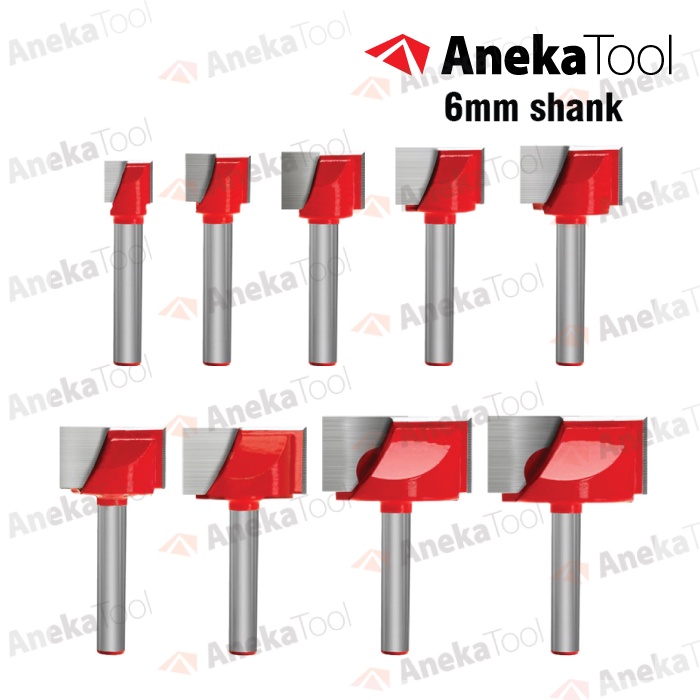 Jual Mata router CNC Flat Bottom Knife Wood working trimmer Shank 6mm ...