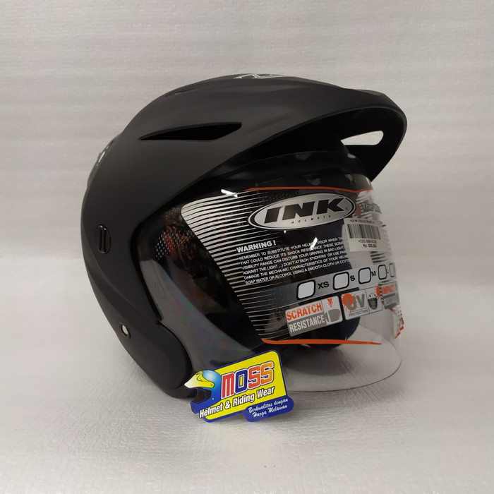 Jual Helm INK CX 22 CX22 Solid Polos Black Matt | Halfface | Original ...