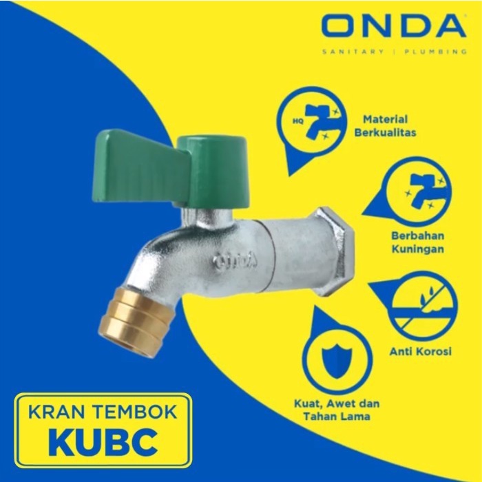 Jual ONDA kran air tembok kuningan KUBC/ONDA KUBC 1/2" KERAN TEMBOK ...